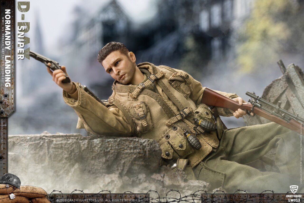 CF-LW012 CrazyFigure 1/12 WWII U.S. Rangers On D-Day Sniper - NovelToys ...