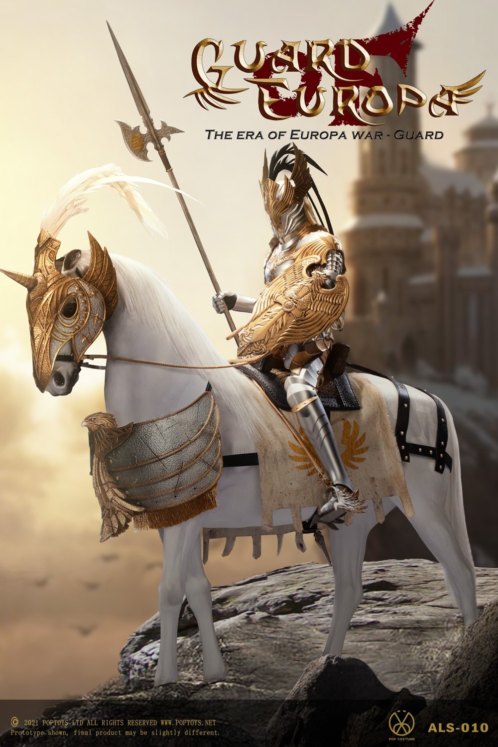 POP-ALS012 POP Toys 1/6 Eagle Knight Guard Silver Armor Horse ...