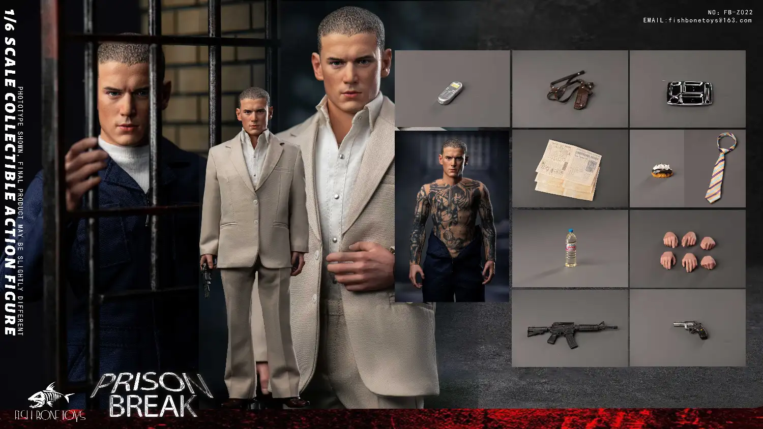 FB-Z022 - FISH BONE TOYS - 1/6 Prison Break - Michael - NovelToys ...