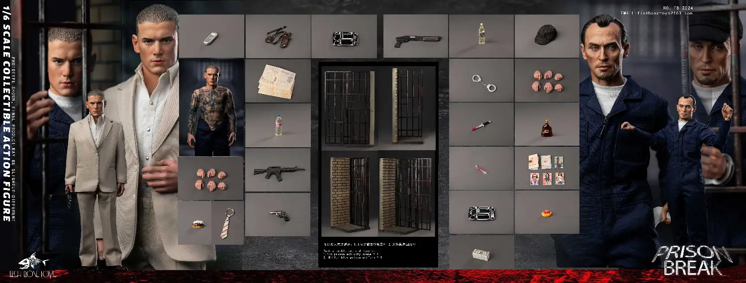 FB-Z024 - FISH BONE TOYS - 1/6 Prison Break - Michael & TBAG (Double ...